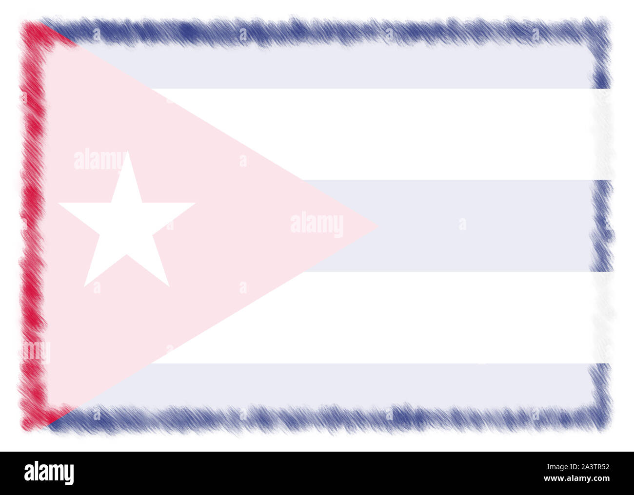 Border made with Cuba national flag. Brush stroke frame. Template ...