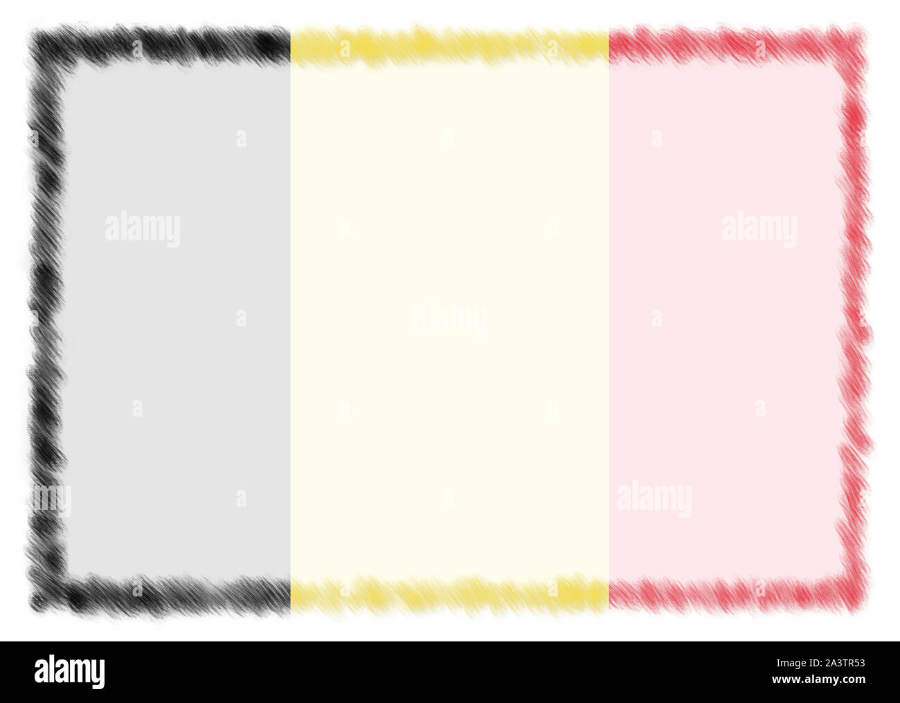 Border made with Belgium national flag. Brush stroke frame. Template ...