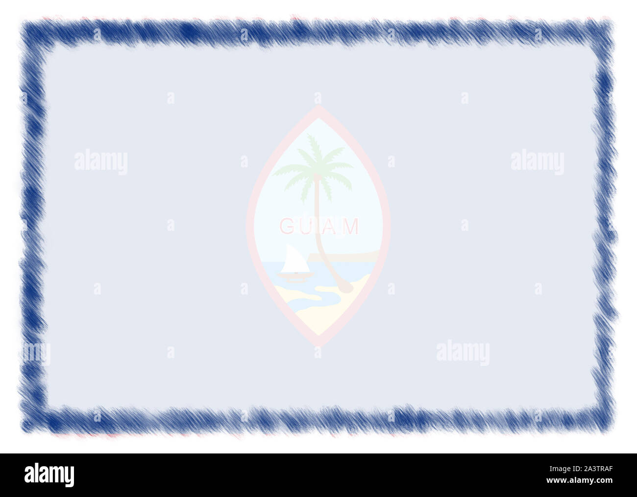 Border made with Guam national flag. Brush stroke frame. Template ...