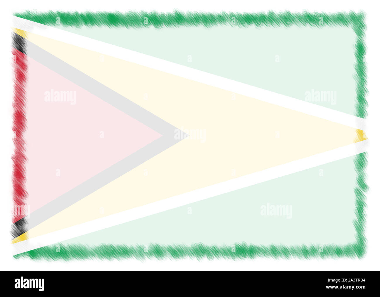 Border made with Guyana national flag. Brush stroke frame. Template ...