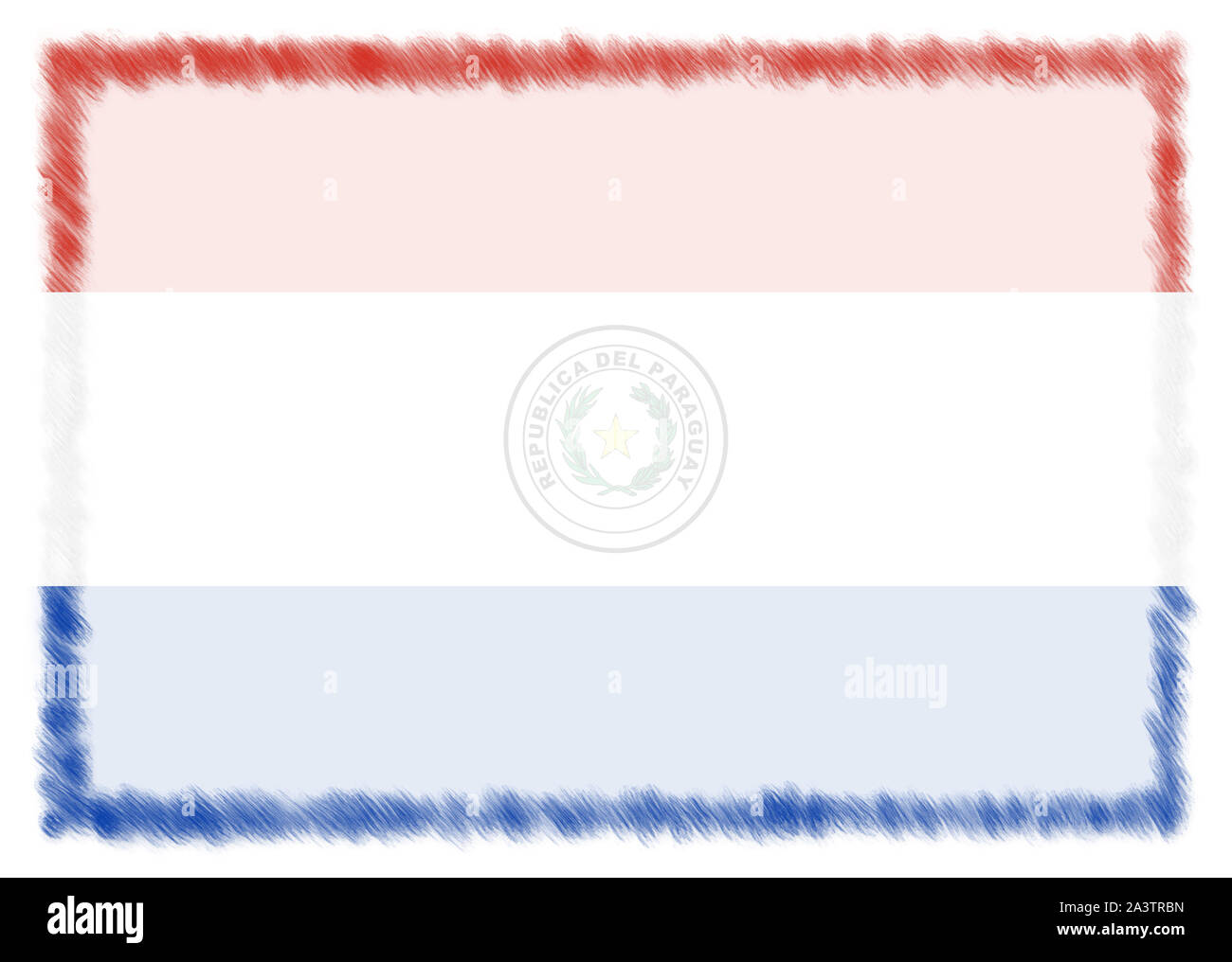 Border made with Paraguay national flag. Brush stroke frame. Template ...