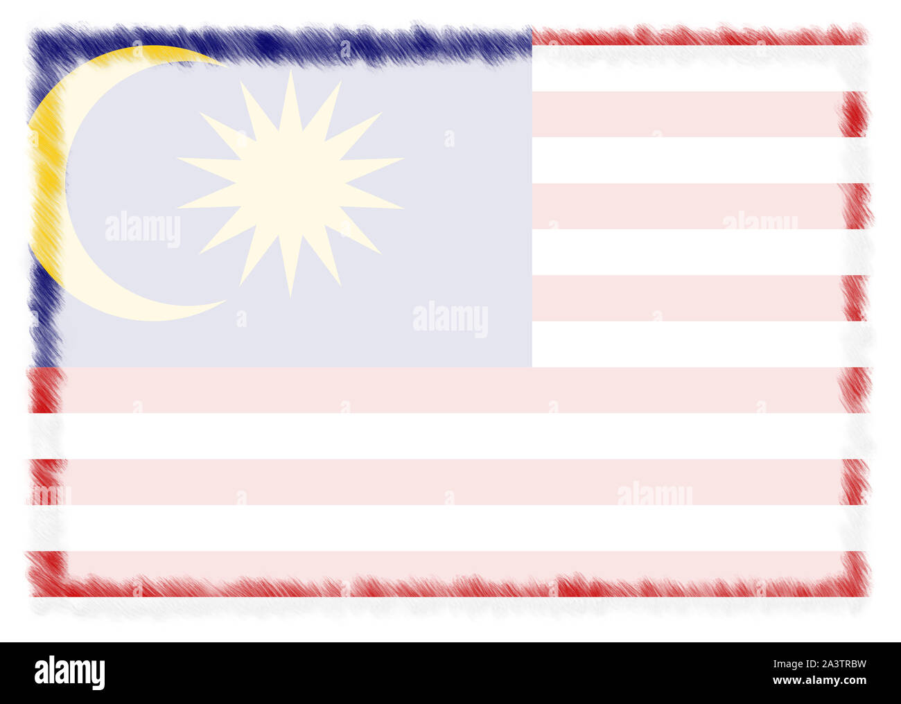 Border made with Malaysia national flag. Brush stroke frame. Template ...