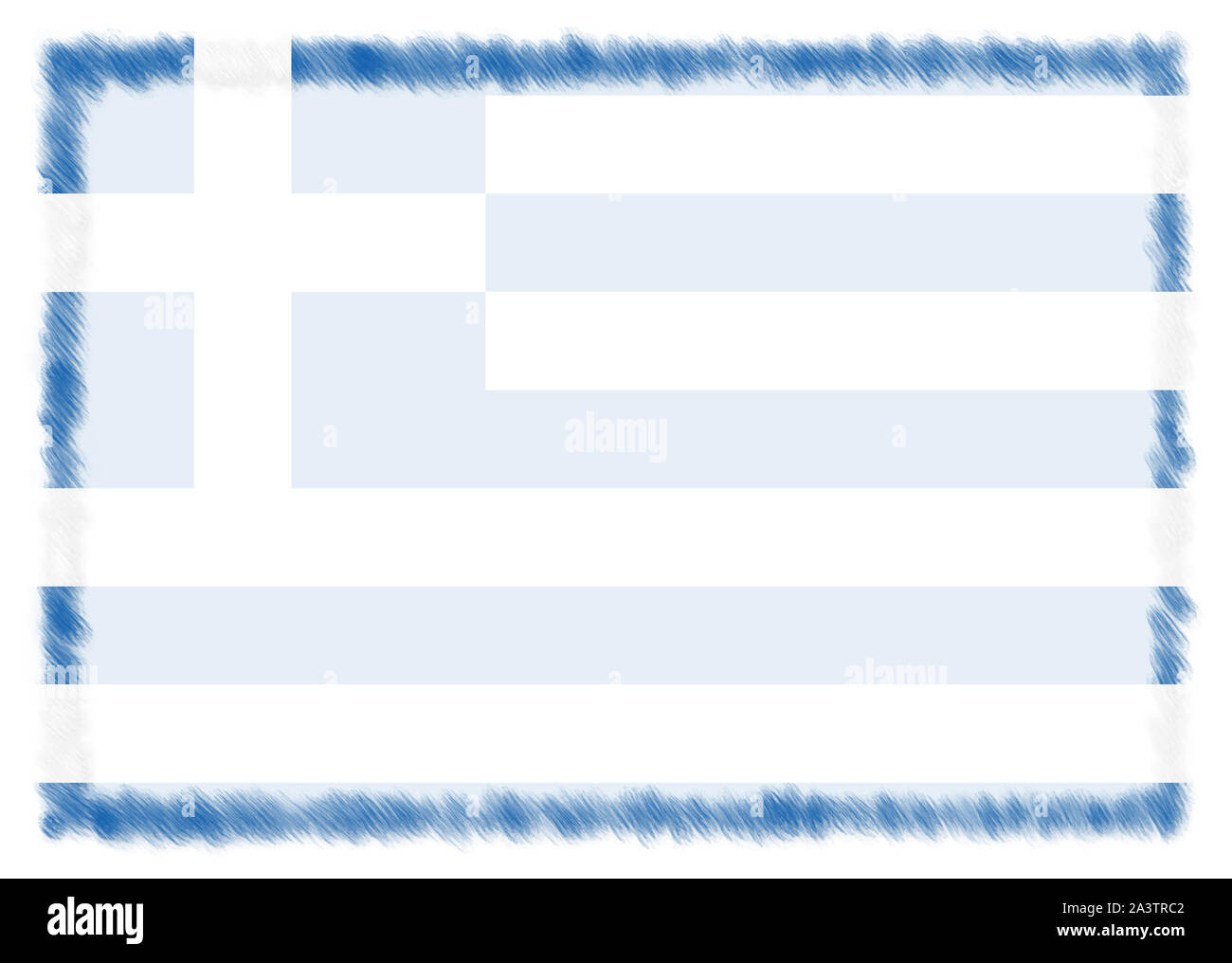 Border made with Greece national flag. Brush stroke frame. Template ...