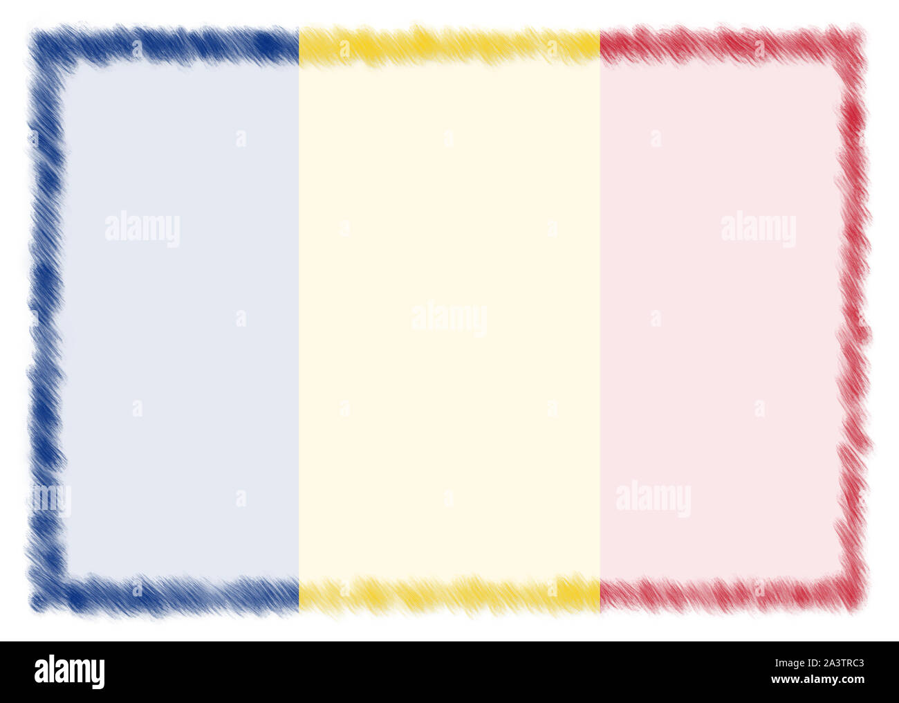 Border made with Romania national flag. Brush stroke frame. Template ...