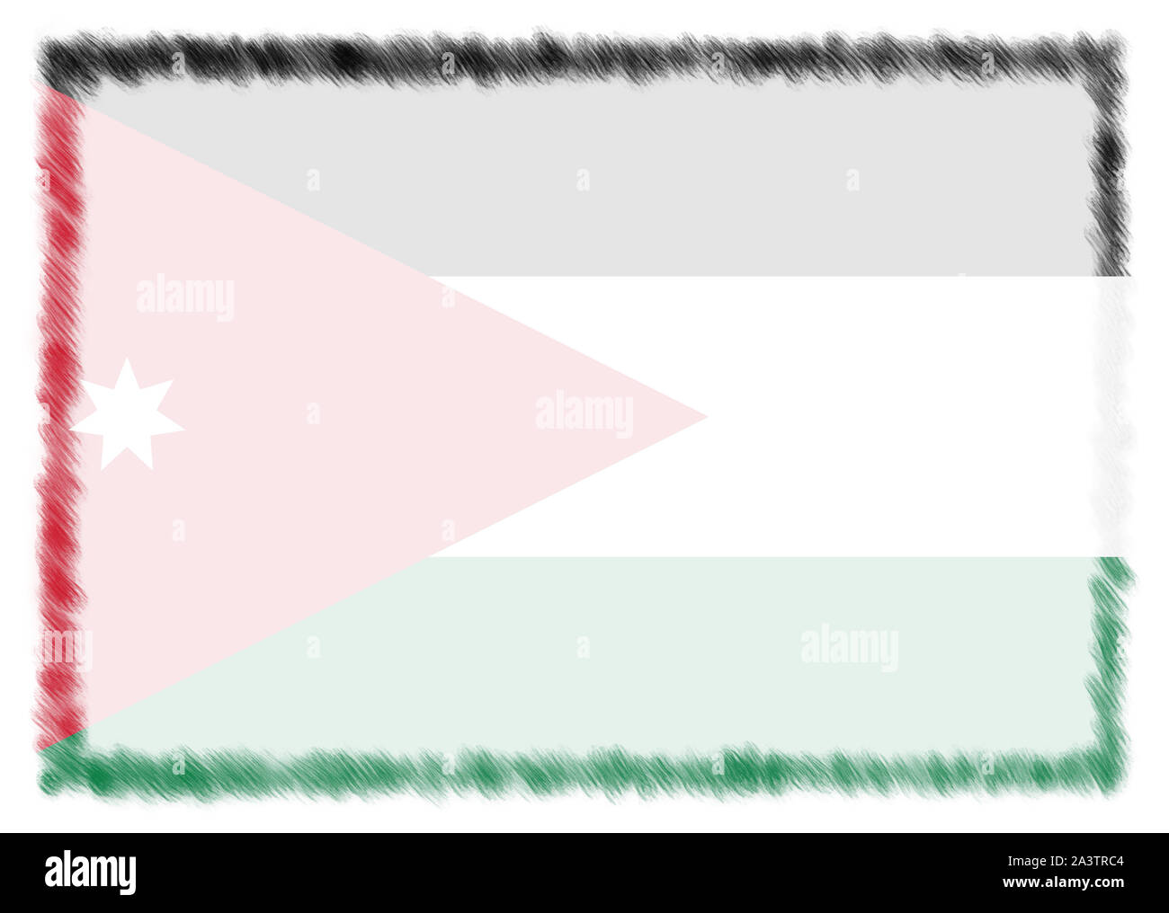 Border made with Jordan national flag. Brush stroke frame. Template ...