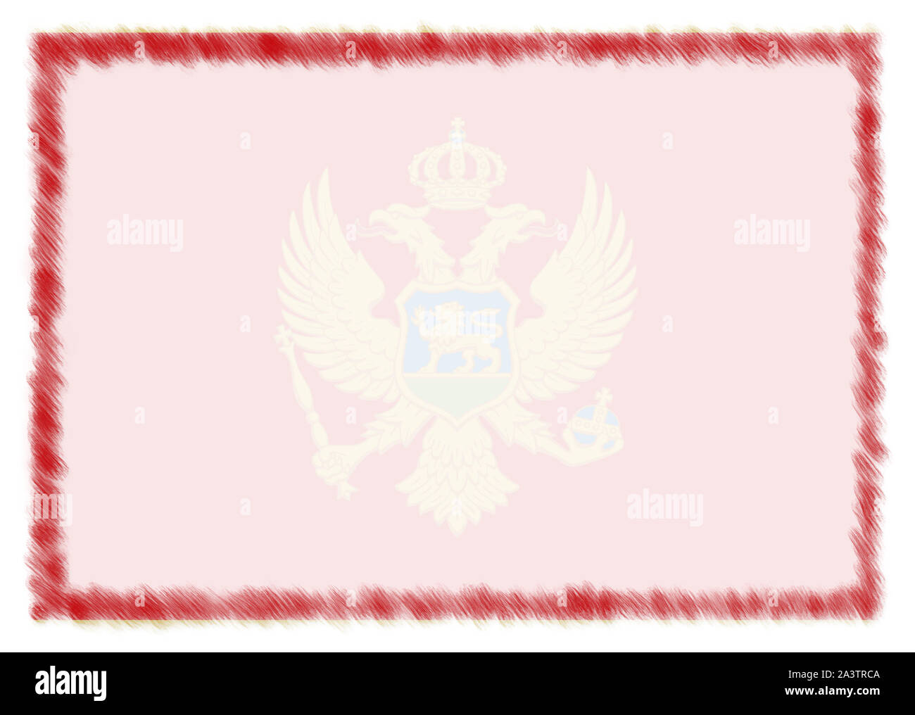 Border made with Montenegro national flag. Brush stroke frame. Template ...