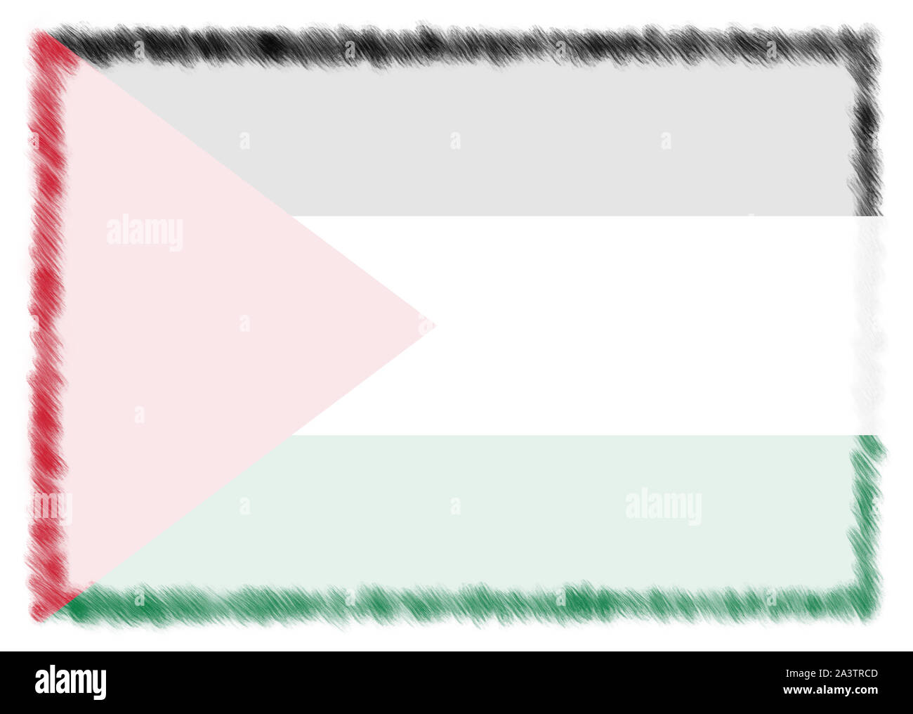 Border made with Palestine national flag. Brush stroke frame. Template ...