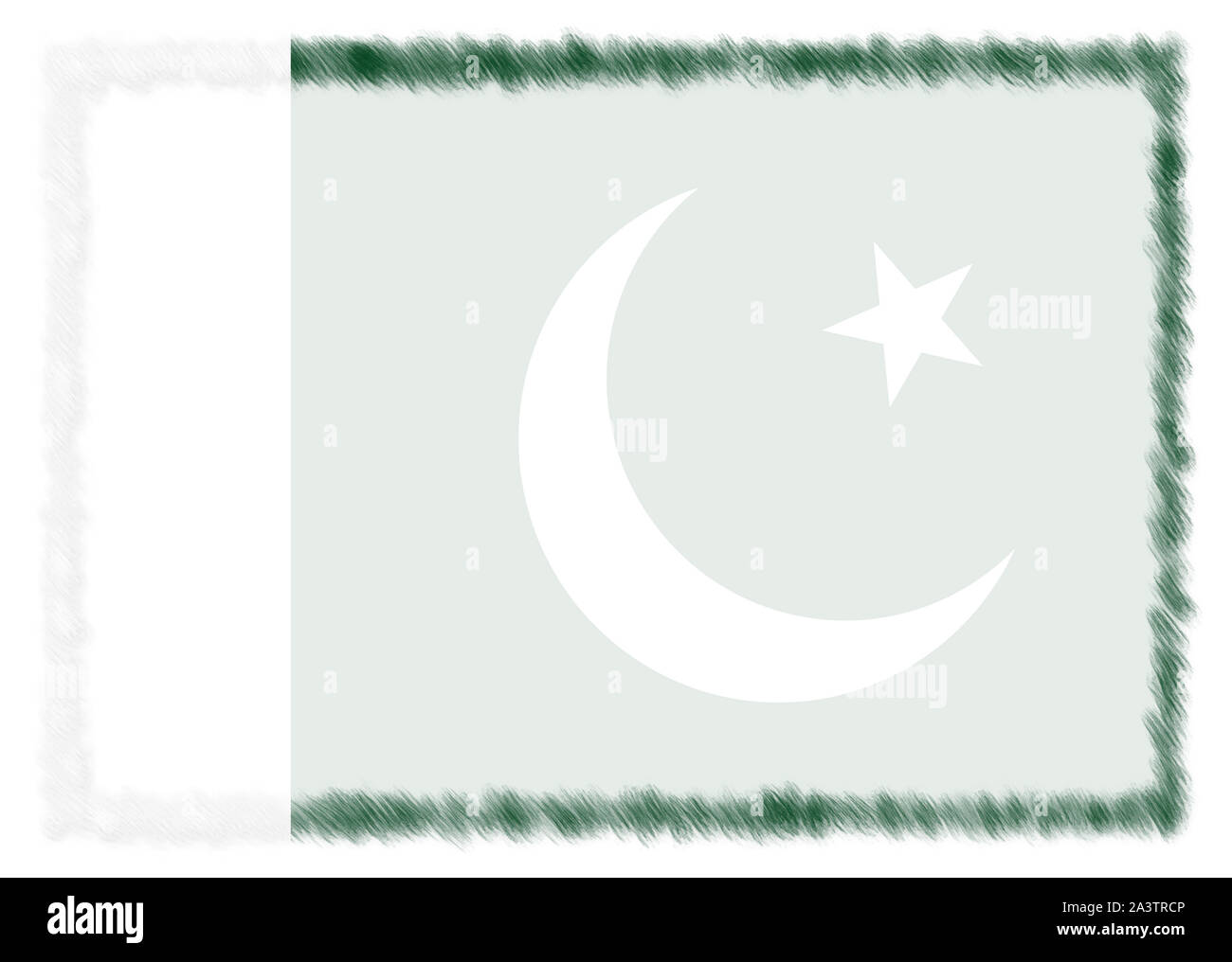 Border made with Pakistan national flag. Brush stroke frame. Template ...