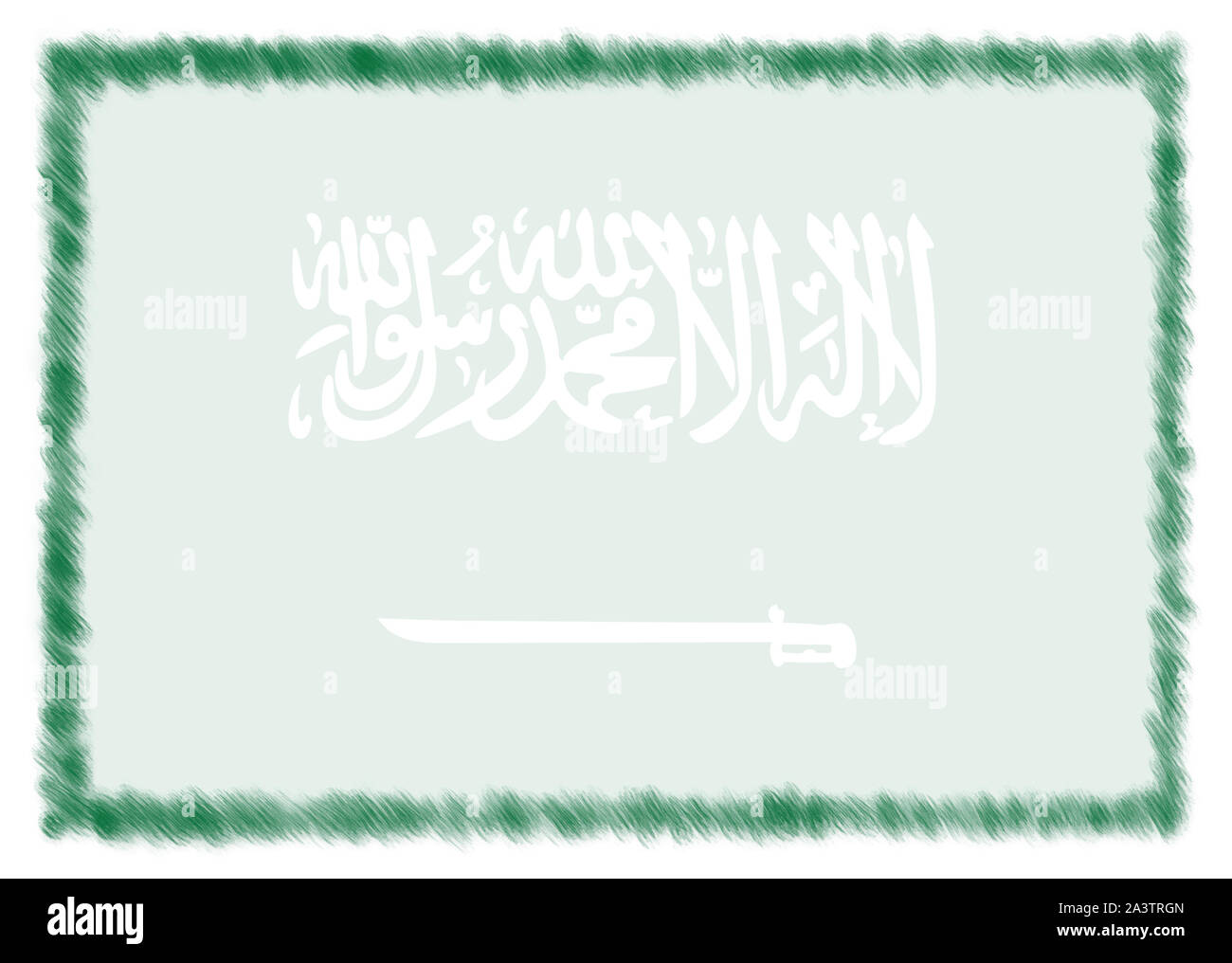 Border made with Saudi Arabia national flag. Brush stroke frame ...