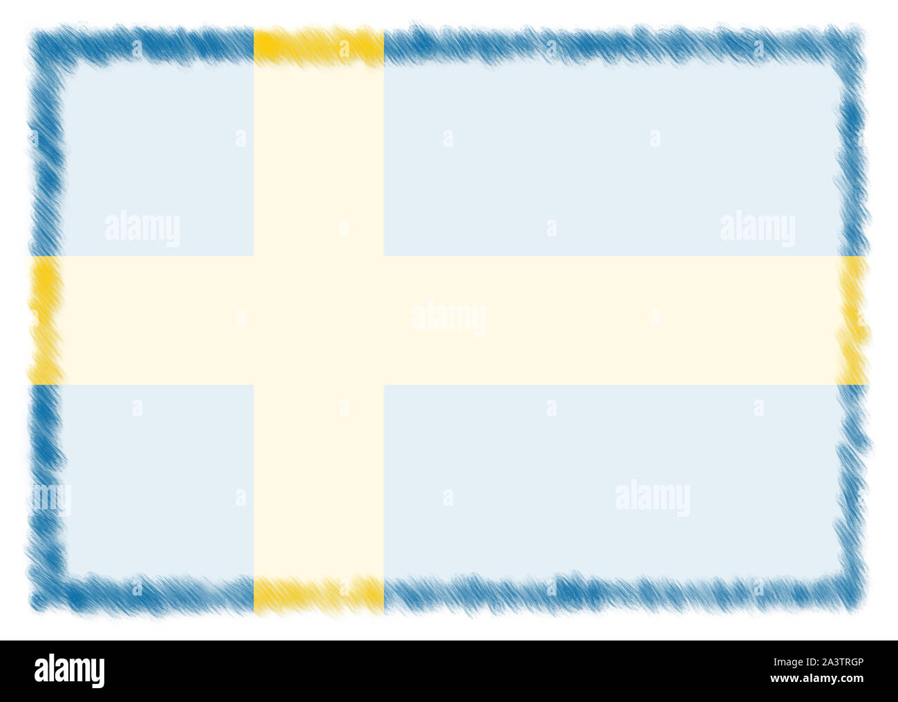 Border made with Sweden national flag. Brush stroke frame. Template ...