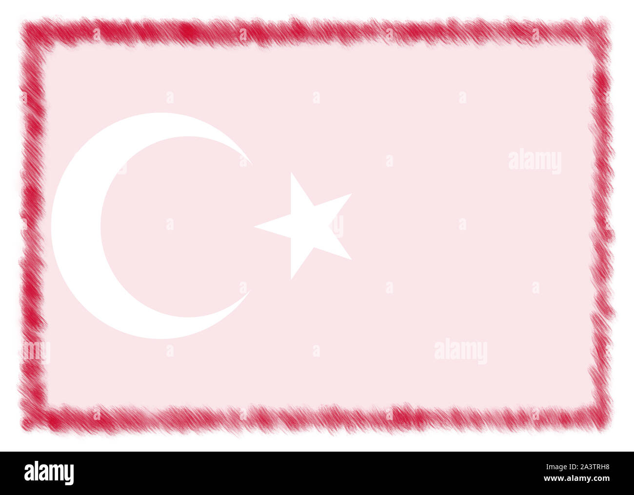 Border made with Turkey national flag. Brush stroke frame. Template ...
