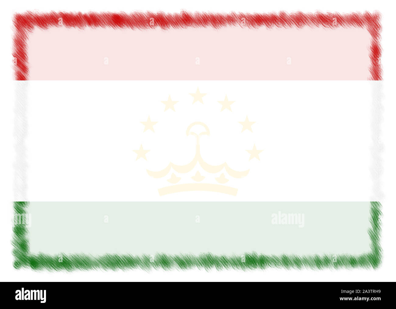 Border made with Tajikistan national flag. Brush stroke frame. Template ...