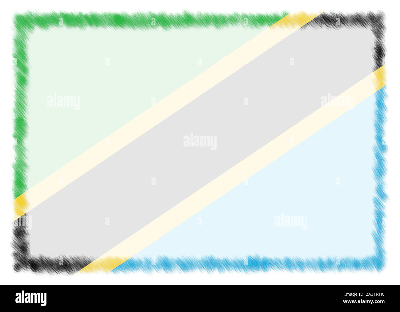 Border made with Tanzania national flag. Brush stroke frame. Template ...