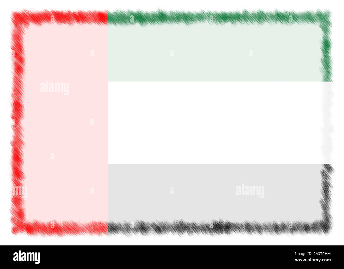 Border made with United Arab Emirates national flag. Brush stroke frame ...