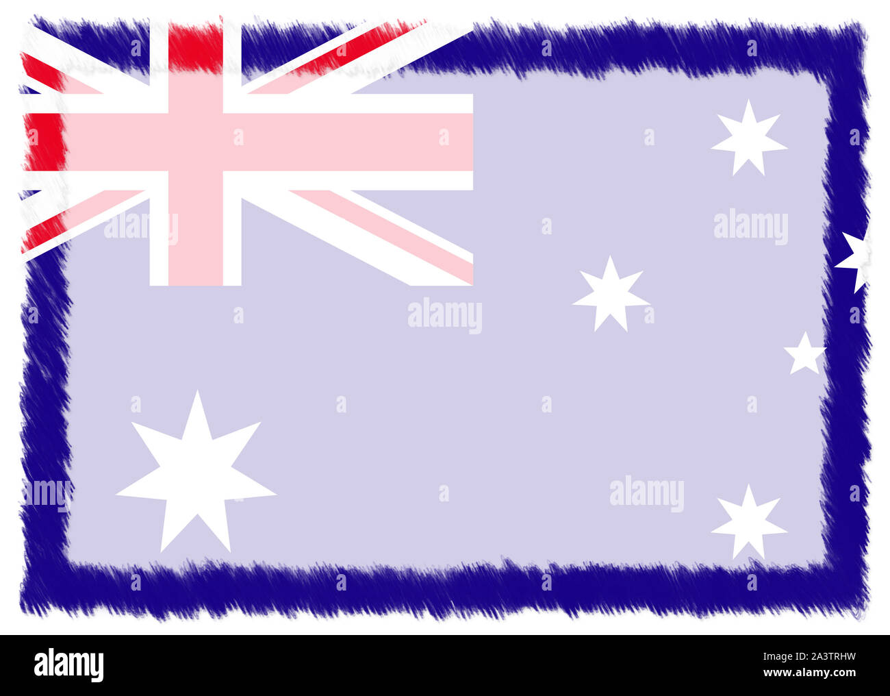 Border made with Australia national flag. Brush stroke frame. Template ...