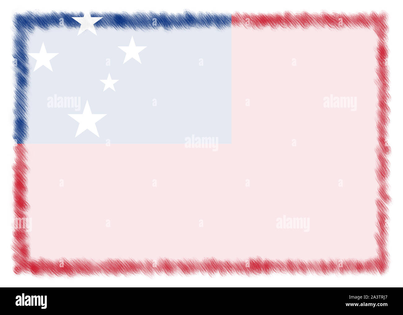 Border made with Samoa national flag. Brush stroke frame. Template ...