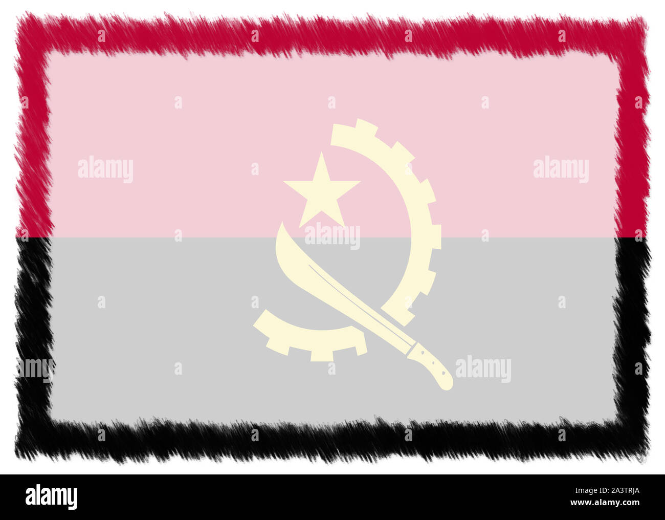 Border made with Angola national flag. Brush stroke frame. Template ...