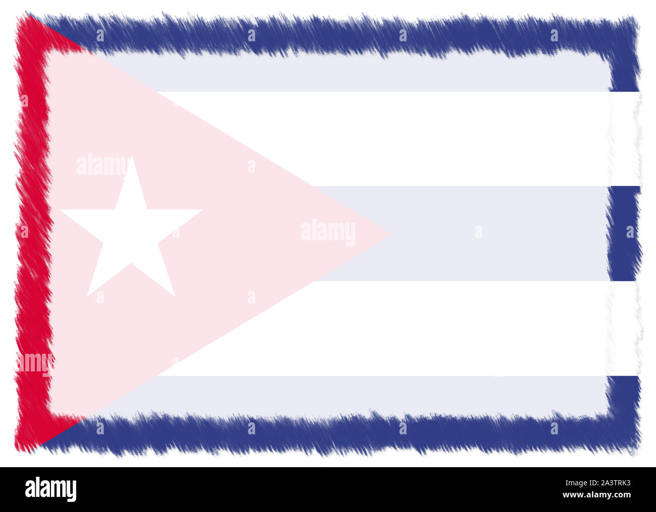 Border made with Cuba national flag. Brush stroke frame. Template ...