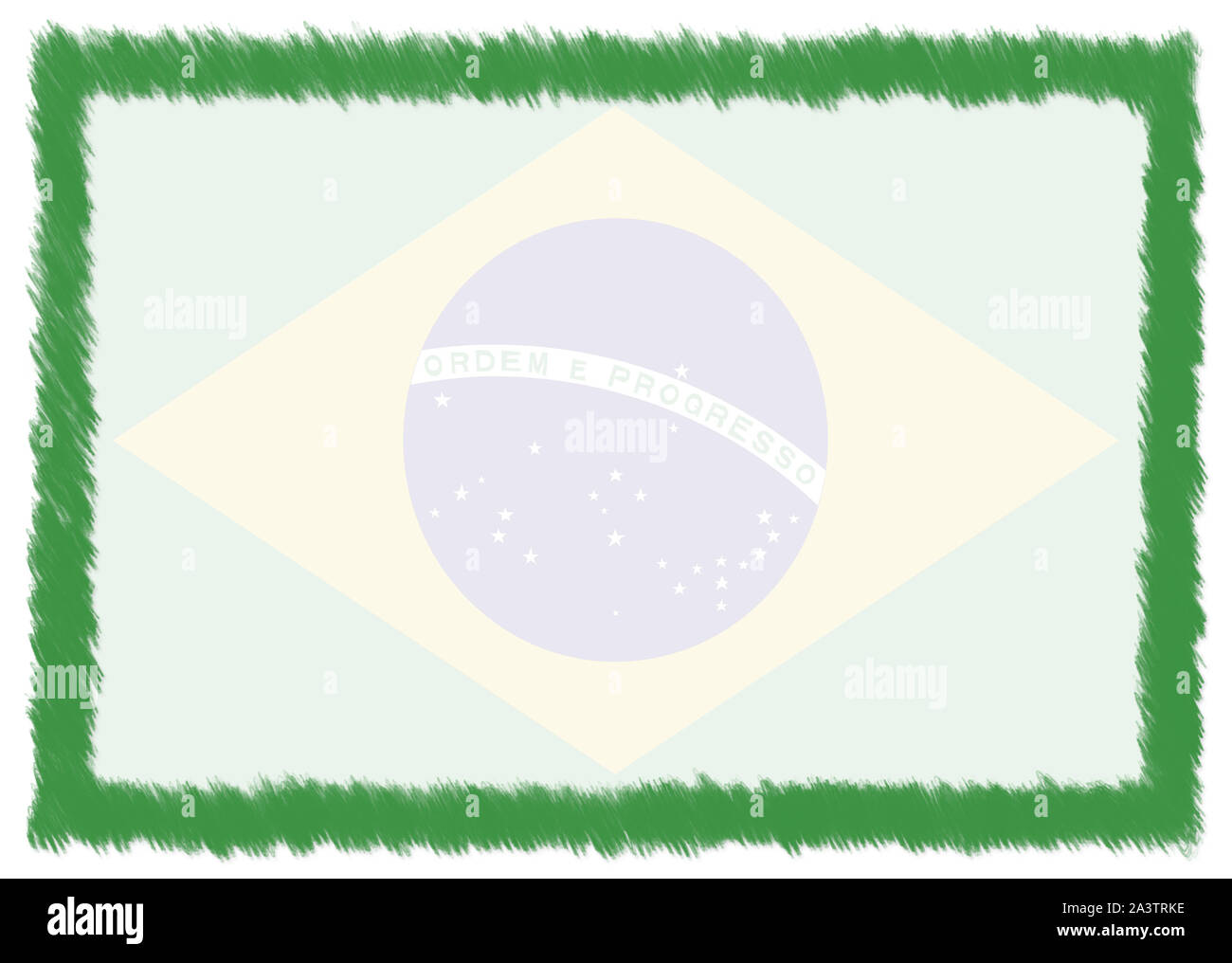 Border made with Brazil national flag. Brush stroke frame. Template ...