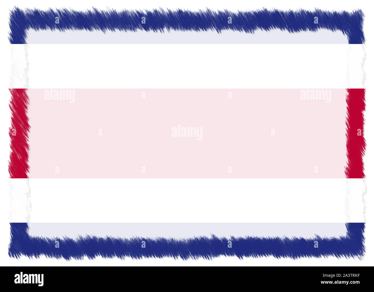 Border made with Costa Rica national flag. Brush stroke frame. Template ...