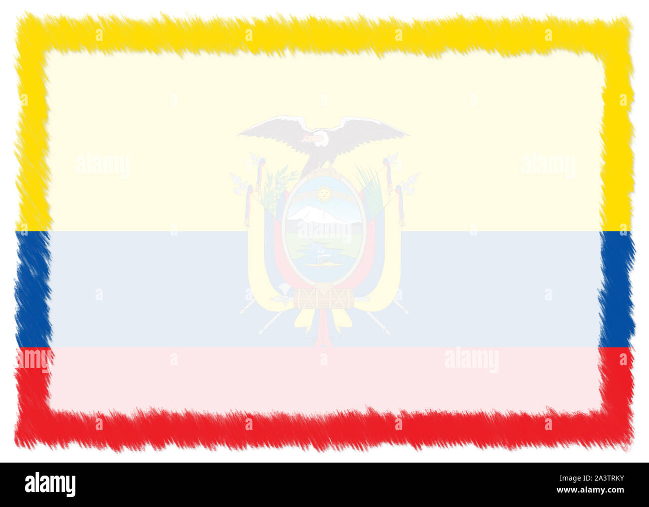 Border made with Ecuador national flag. Brush stroke frame. Template ...