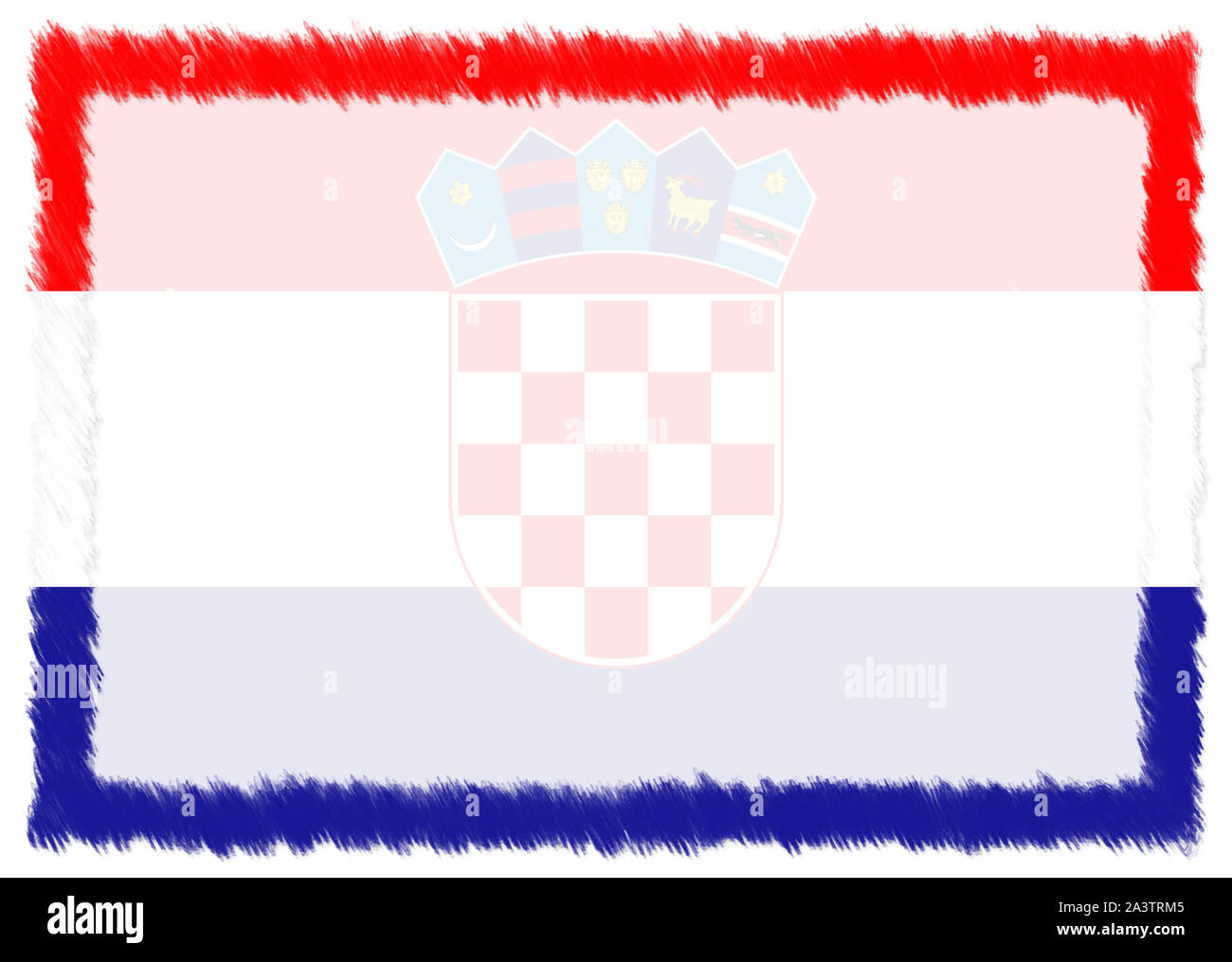 Border made with Croatia national flag. Brush stroke frame. Template ...