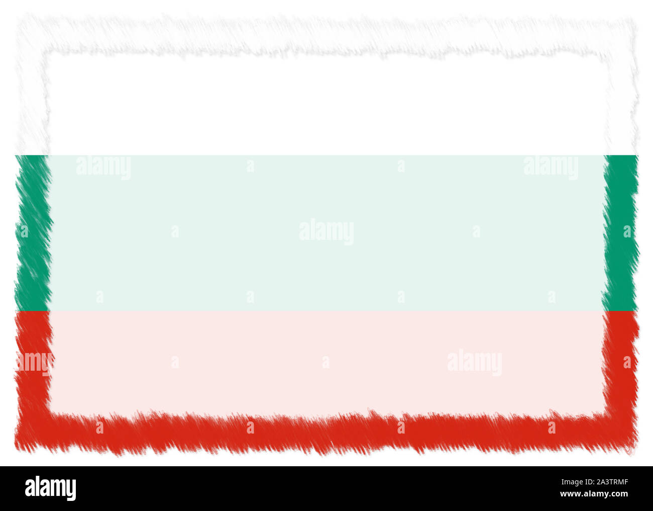 Border made with Bulgaria national flag. Brush stroke frame. Template ...