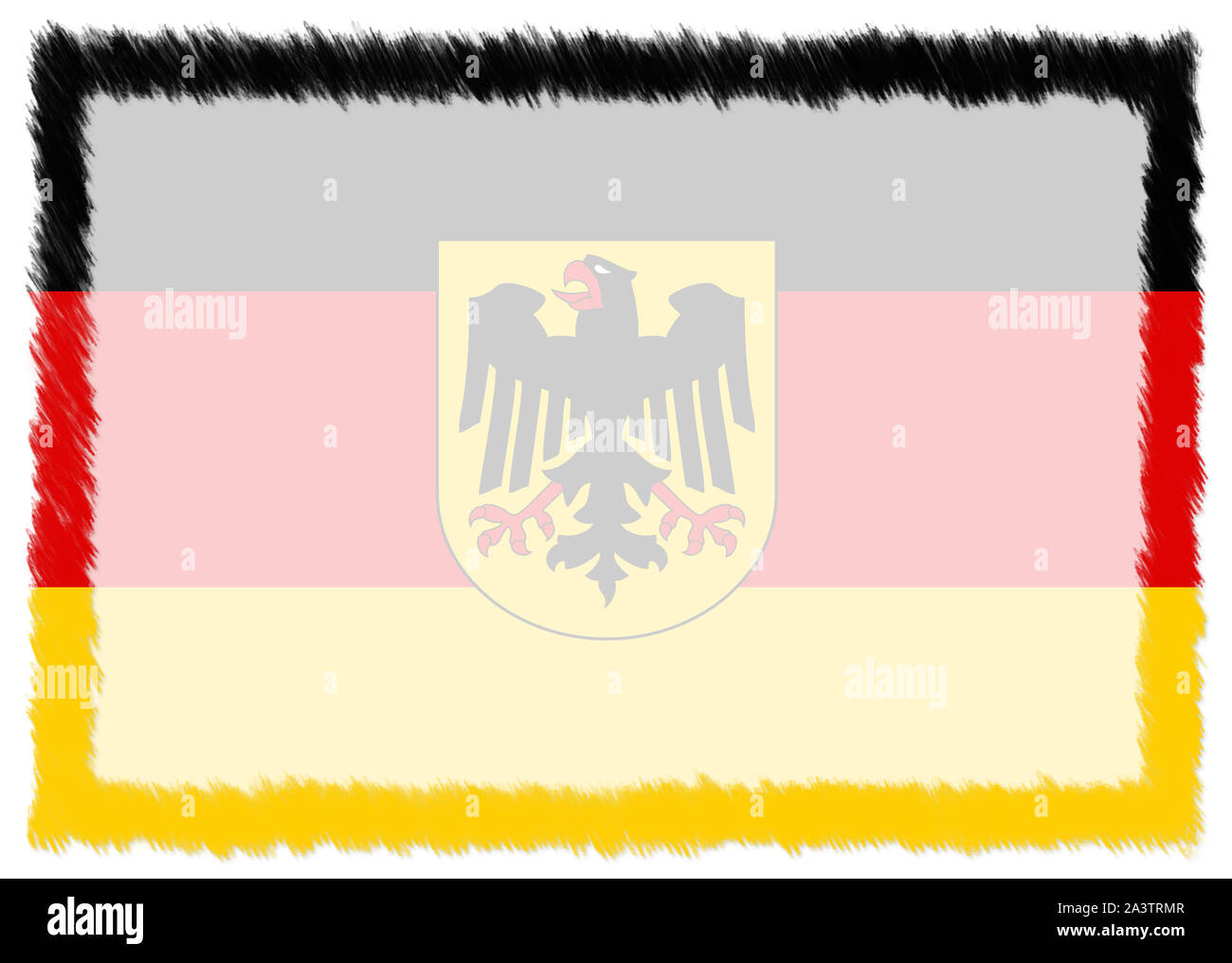 Border made with Germany national flag. Brush stroke frame. Template ...