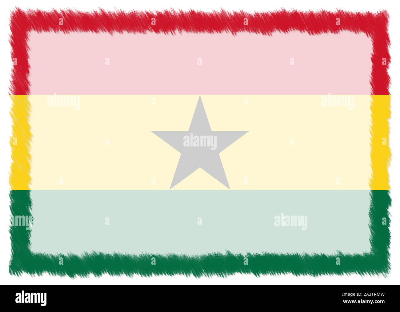 Border made with Ghana national flag. Brush stroke frame. Template ...