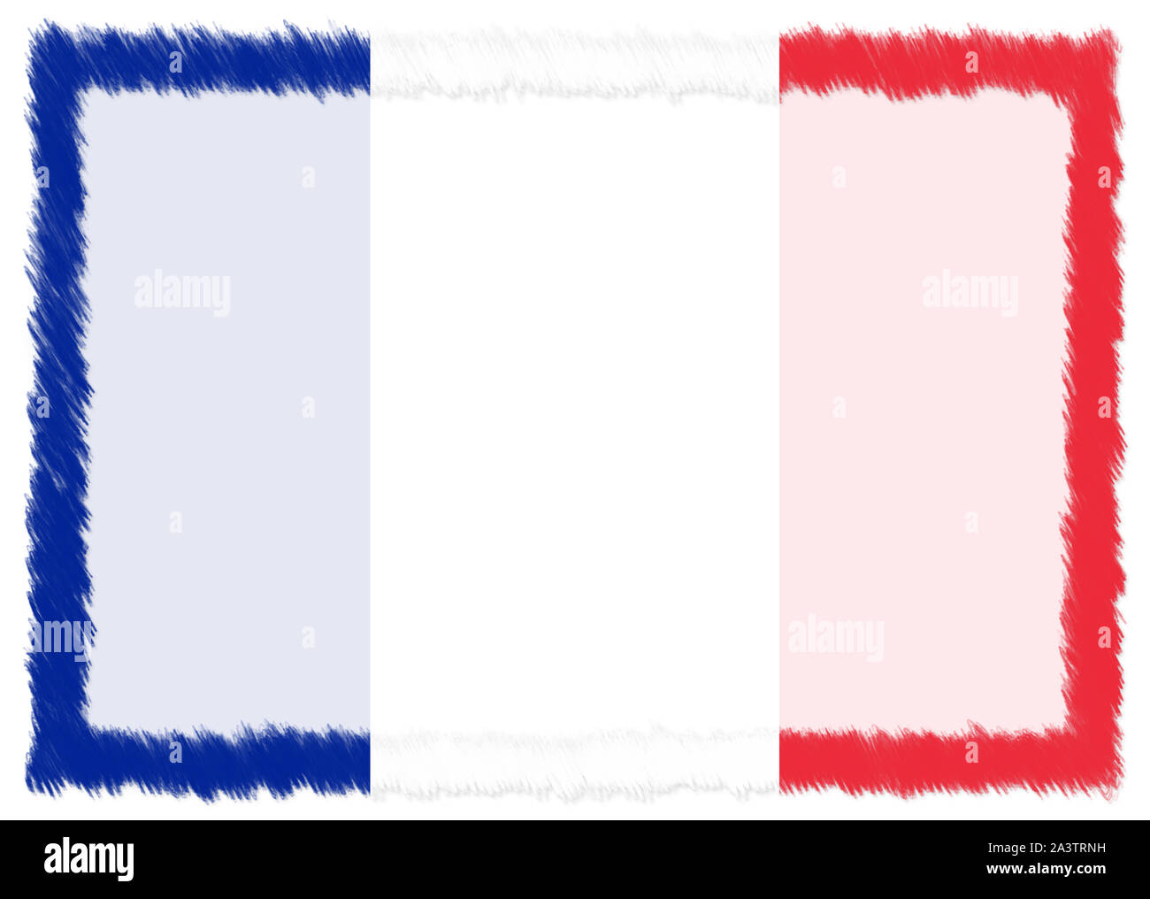 Border made with France national flag. Brush stroke frame. Template ...
