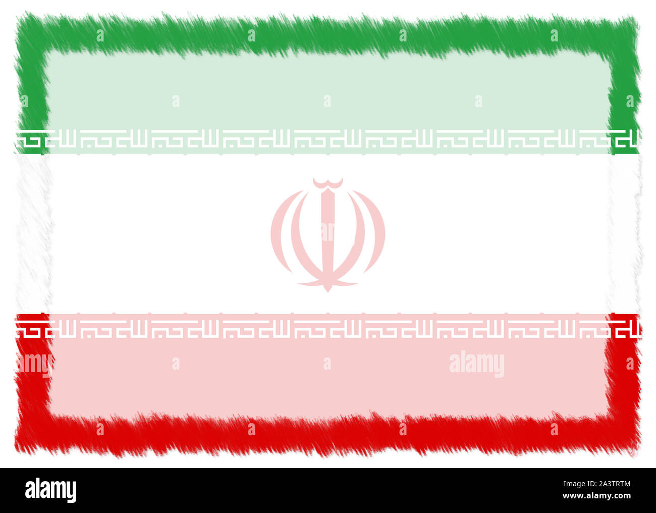 Border made with Iran national flag. Brush stroke frame. Template ...