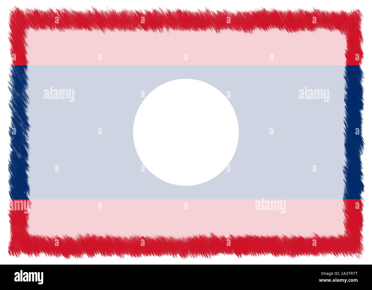 Border made with Laos national flag. Brush stroke frame. Template ...