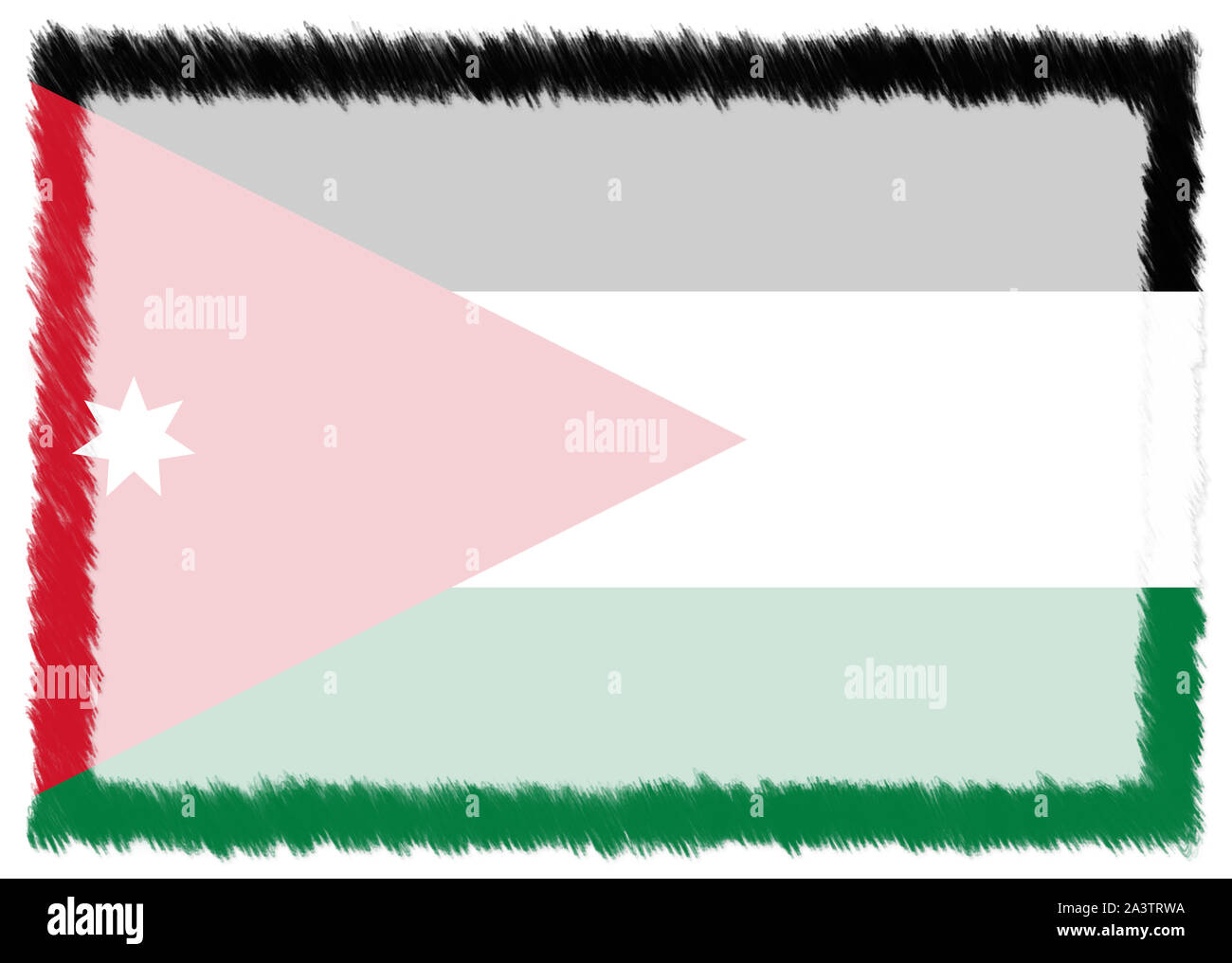 Border made with Jordan national flag. Brush stroke frame. Template ...