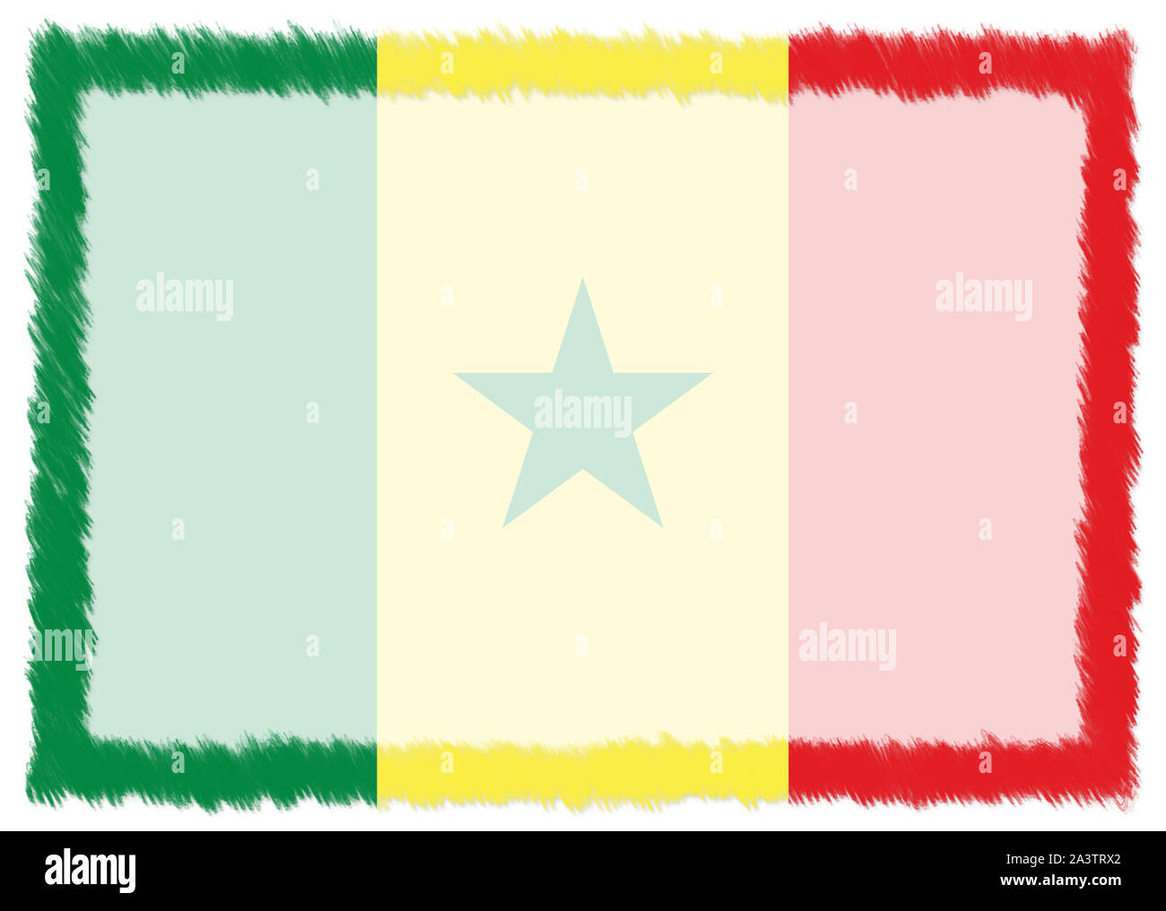 Border made with Senegal national flag. Brush stroke frame. Template ...