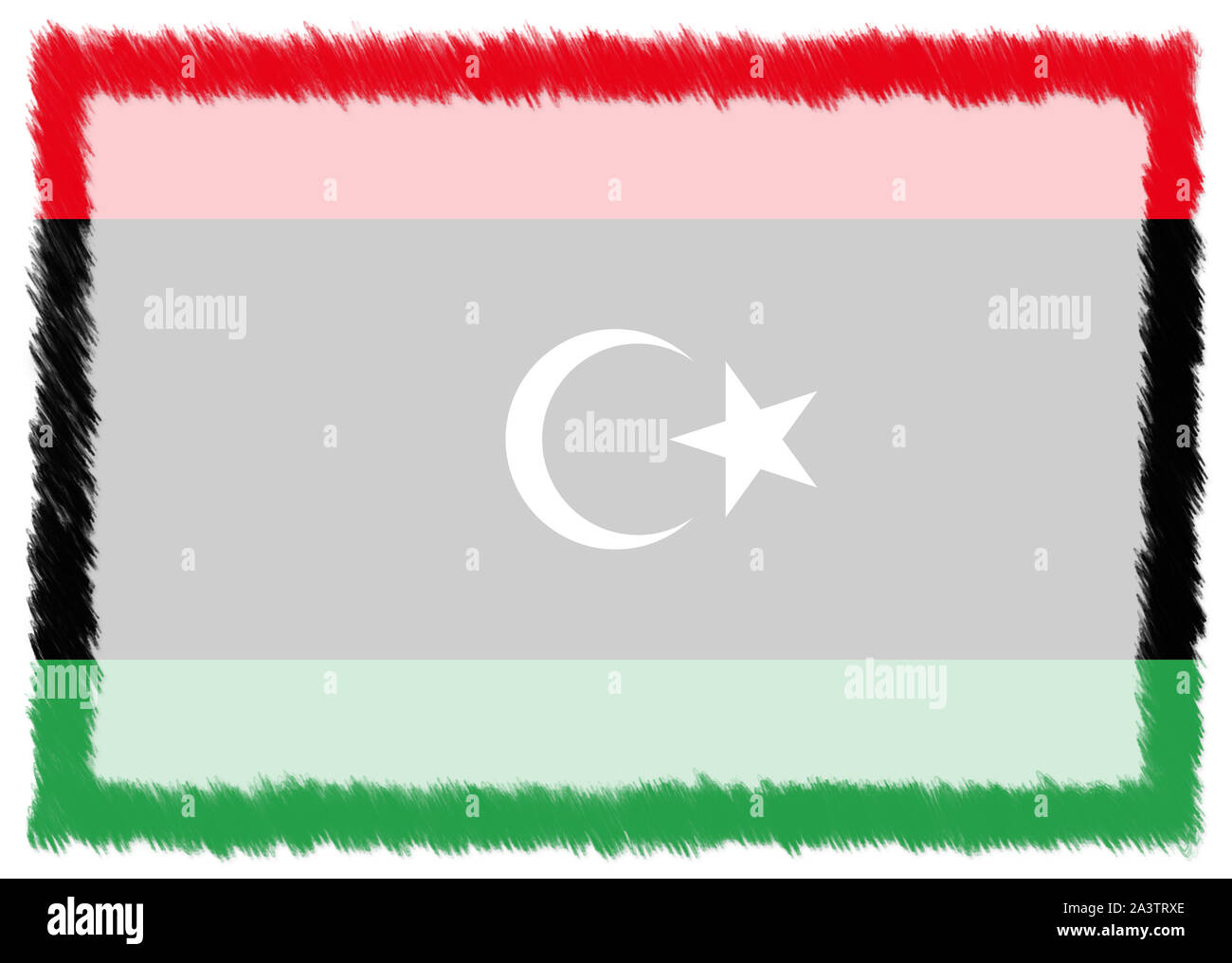 Border made with Libya national flag. Brush stroke frame. Template ...