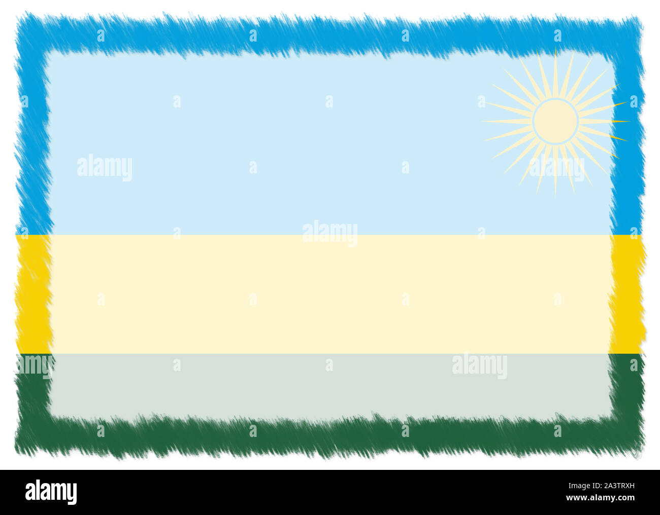 Border made with Rwanda national flag. Brush stroke frame. Template ...