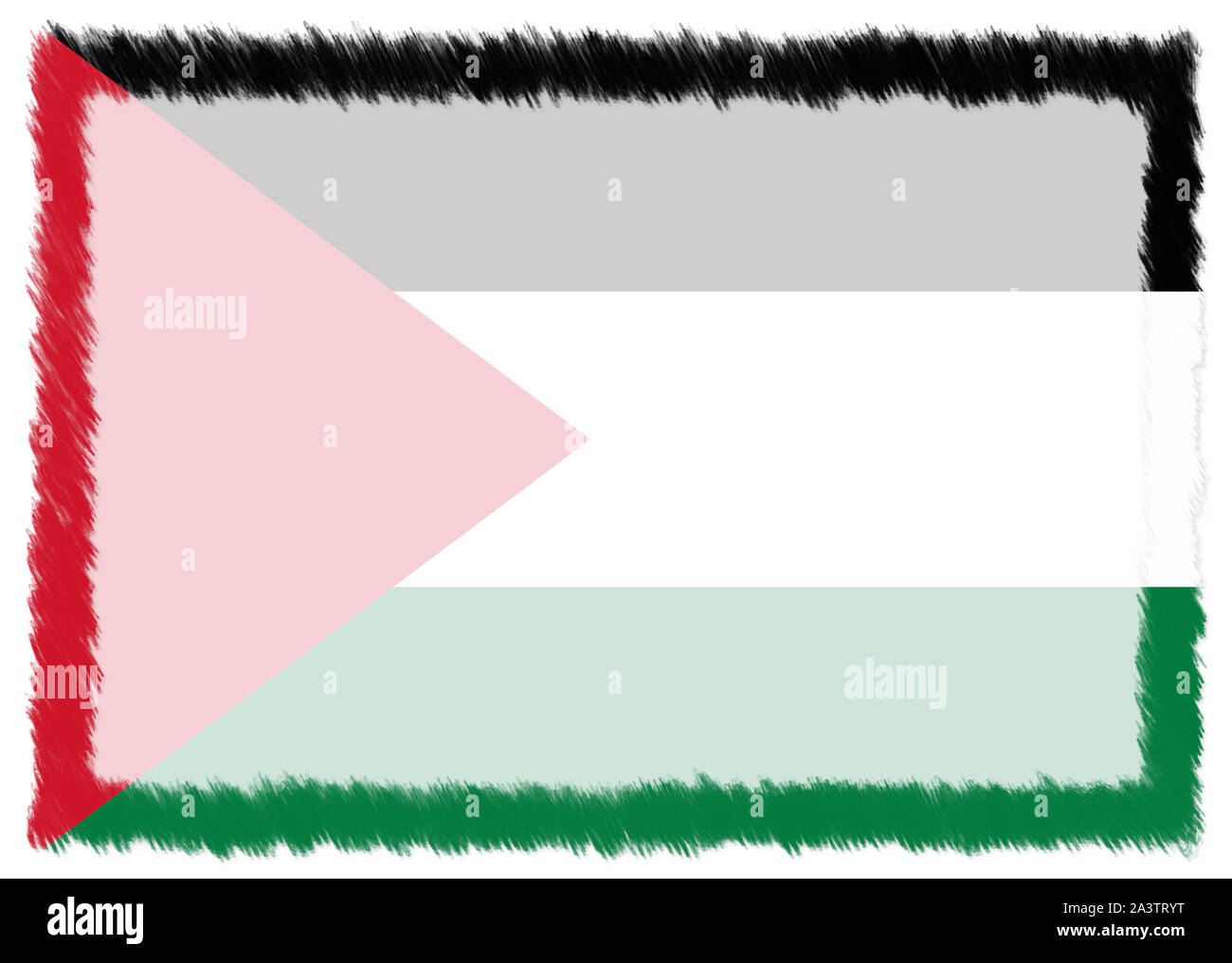 Border made with Palestine national flag. Brush stroke frame. Template ...