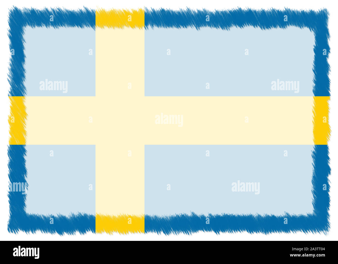 Border made with Sweden national flag. Brush stroke frame. Template ...