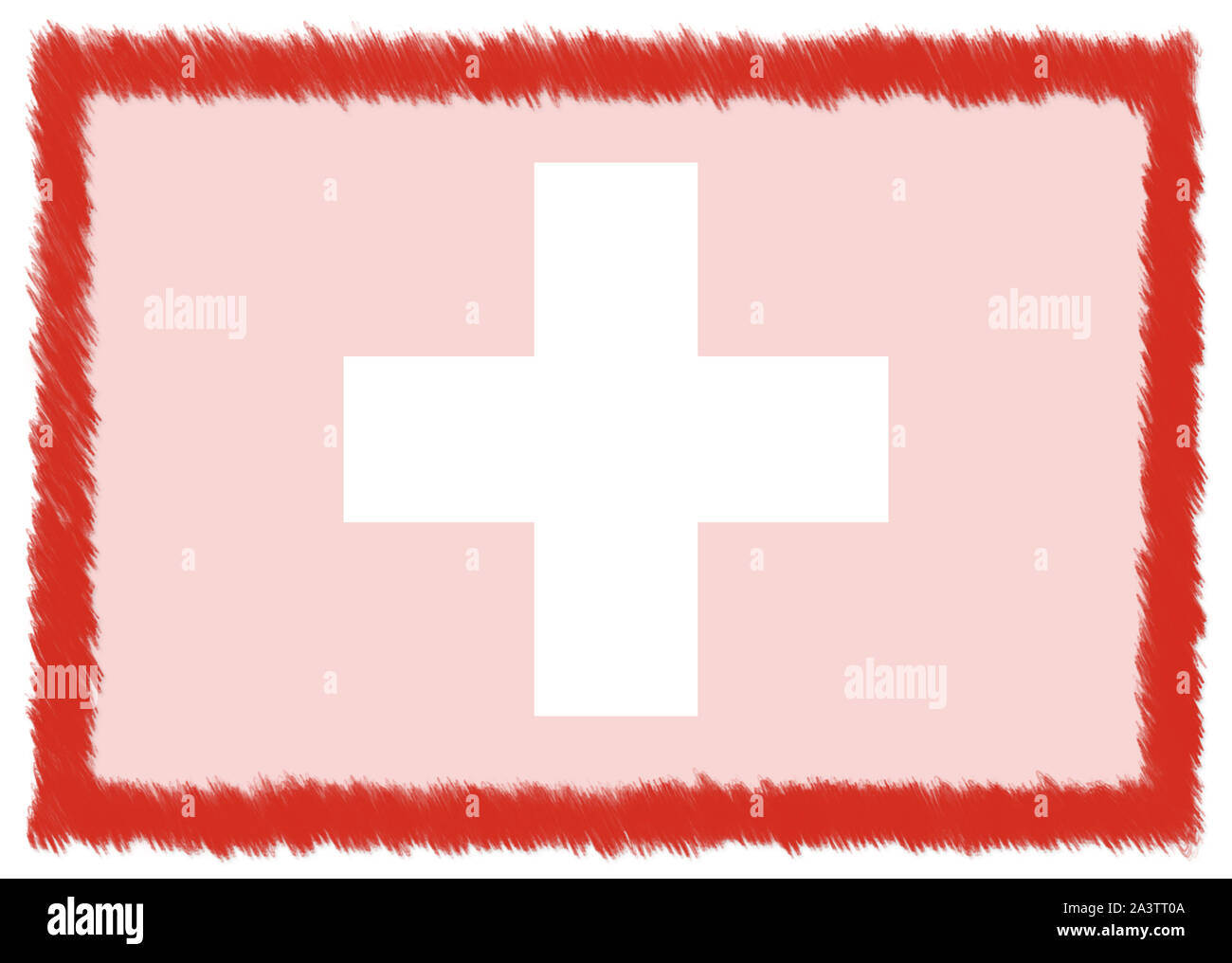Border made with Switzerland national flag. Brush stroke frame ...