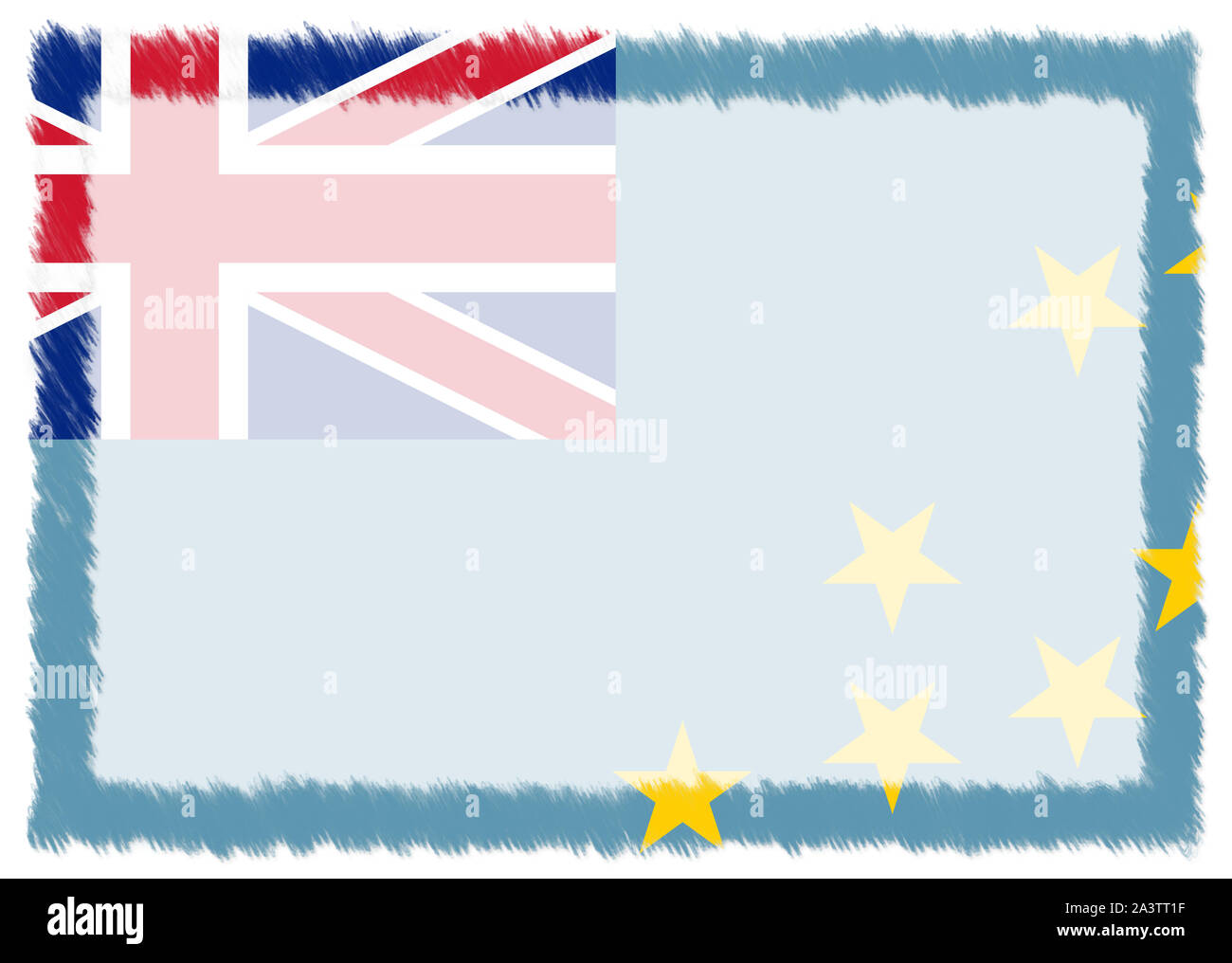 Border made with Tuvalu national flag. Brush stroke frame. Template ...