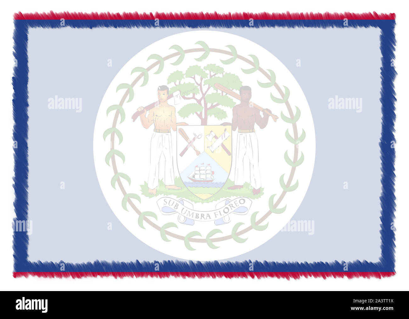 Border made with Belize national flag. Brush stroke frame. Template ...