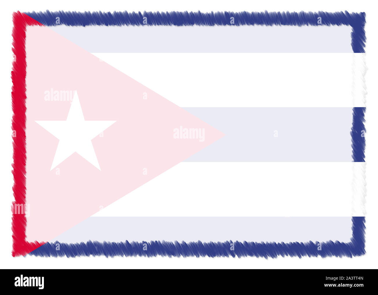 Border made with Cuba national flag. Brush stroke frame. Template ...
