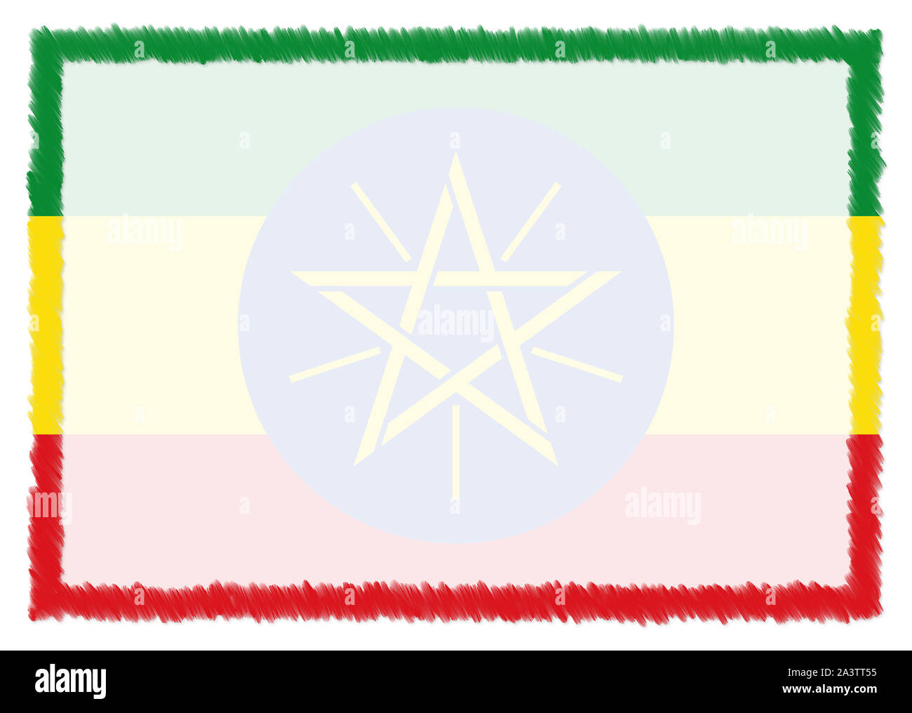 Horizontal frame and border with ethiopia flag, template hi-res stock ...
