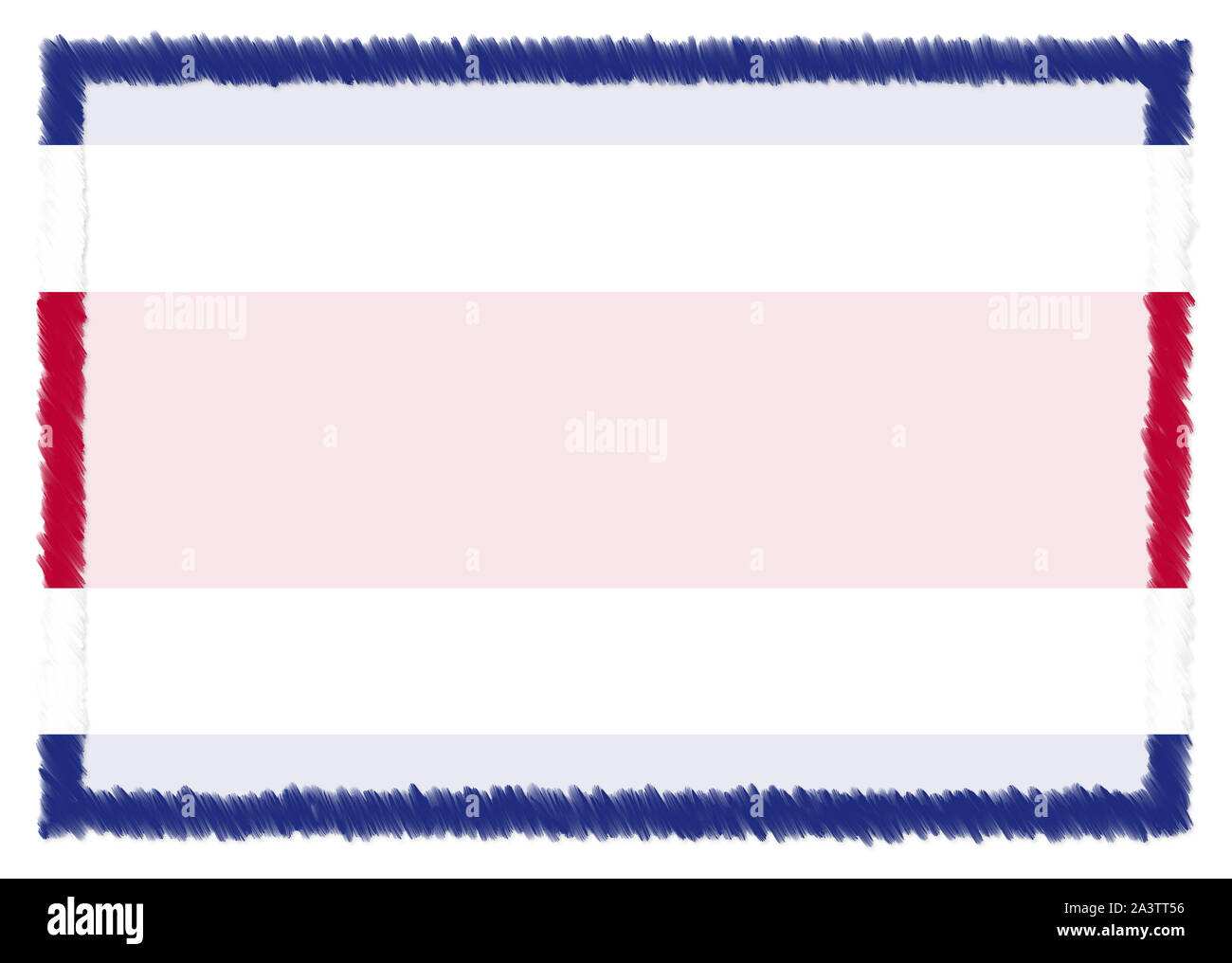 Border made with Costa Rica national flag. Brush stroke frame. Template ...