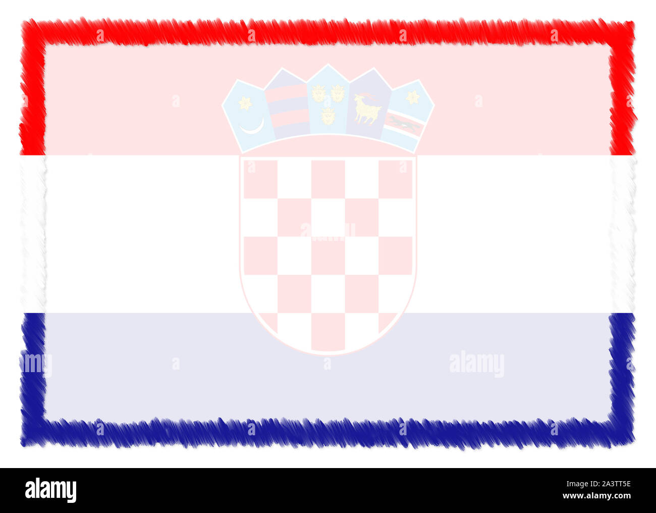 Border made with Croatia national flag. Brush stroke frame. Template ...