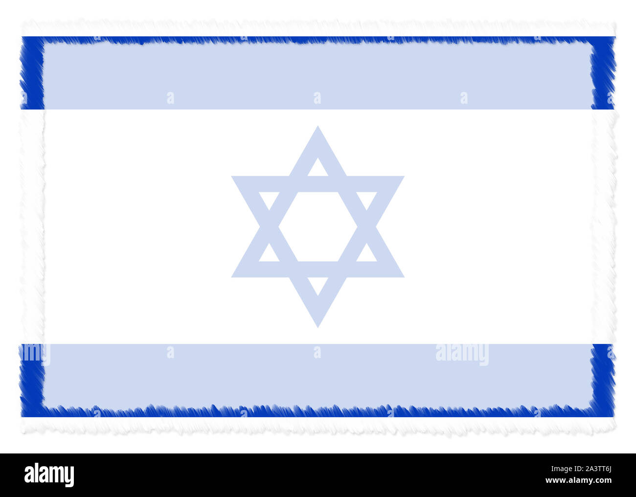 Border made with Israel national flag. Brush stroke frame. Template ...
