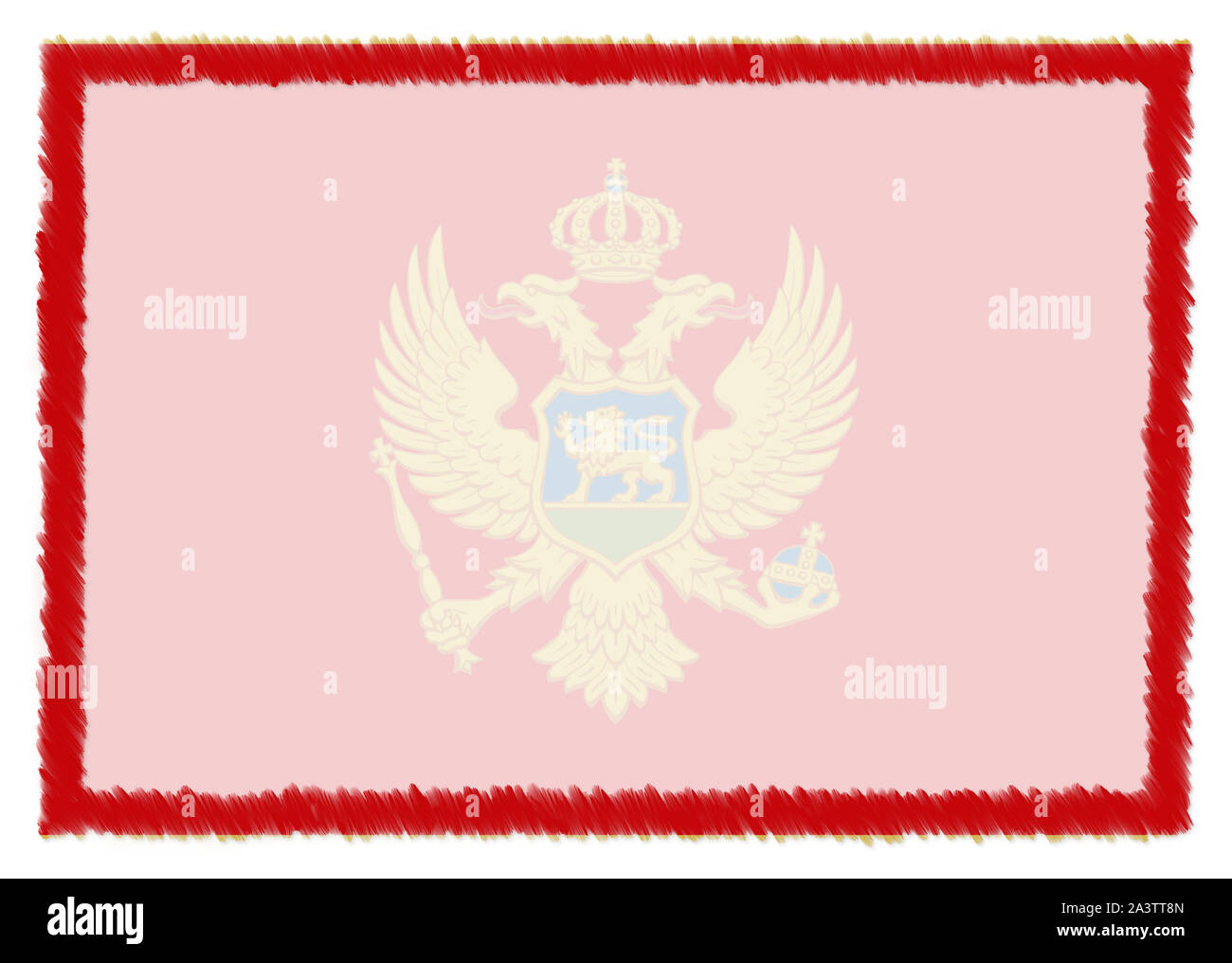 Border made with Montenegro national flag. Brush stroke frame. Template ...