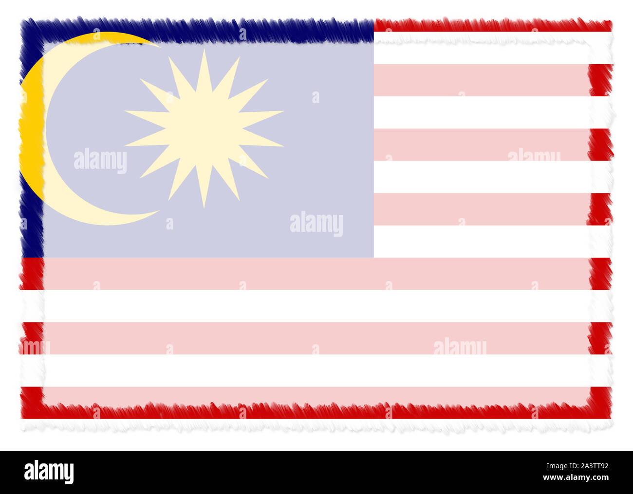 Border made with Malaysia national flag. Brush stroke frame. Template ...