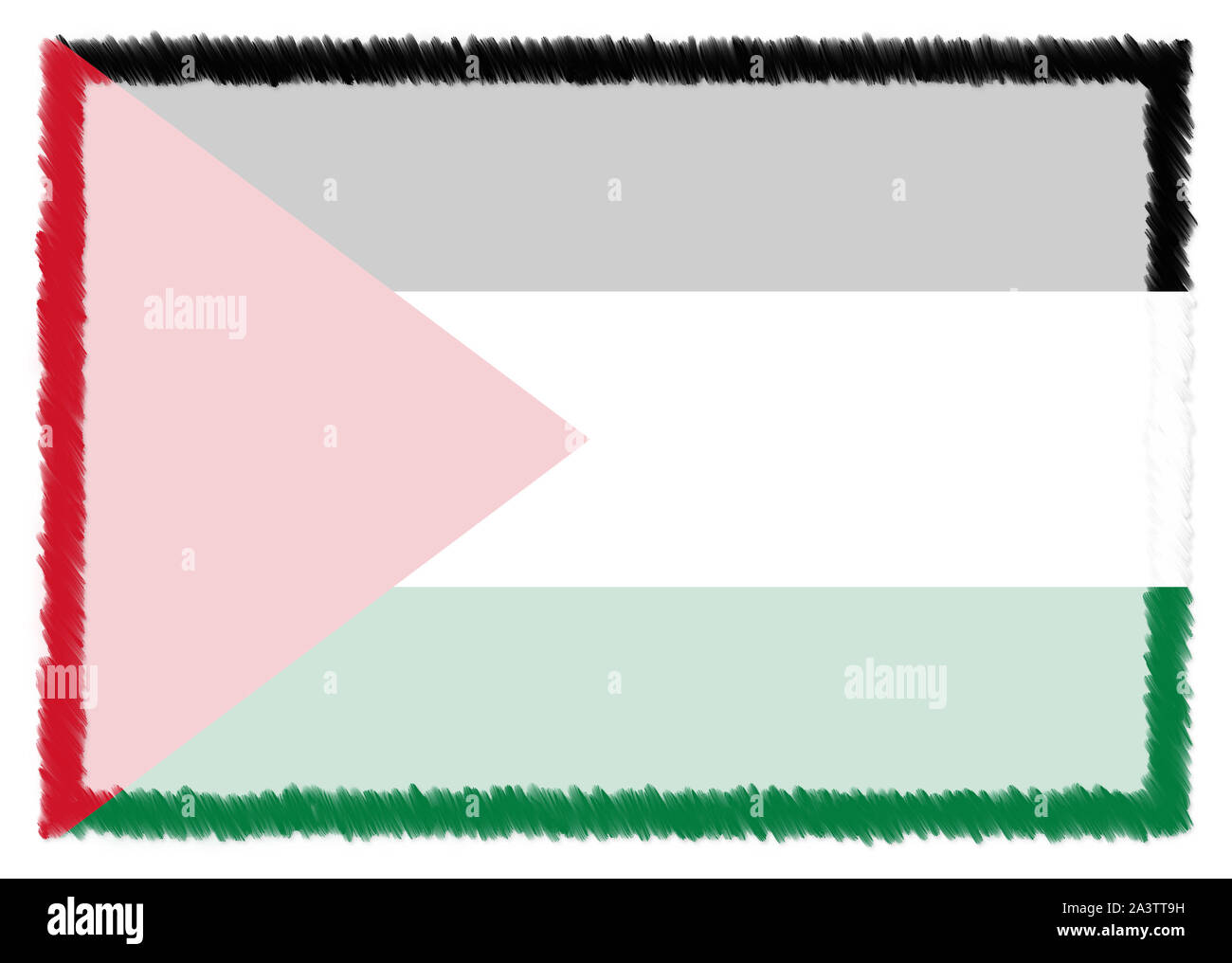 Border made with Palestine national flag. Brush stroke frame. Template ...