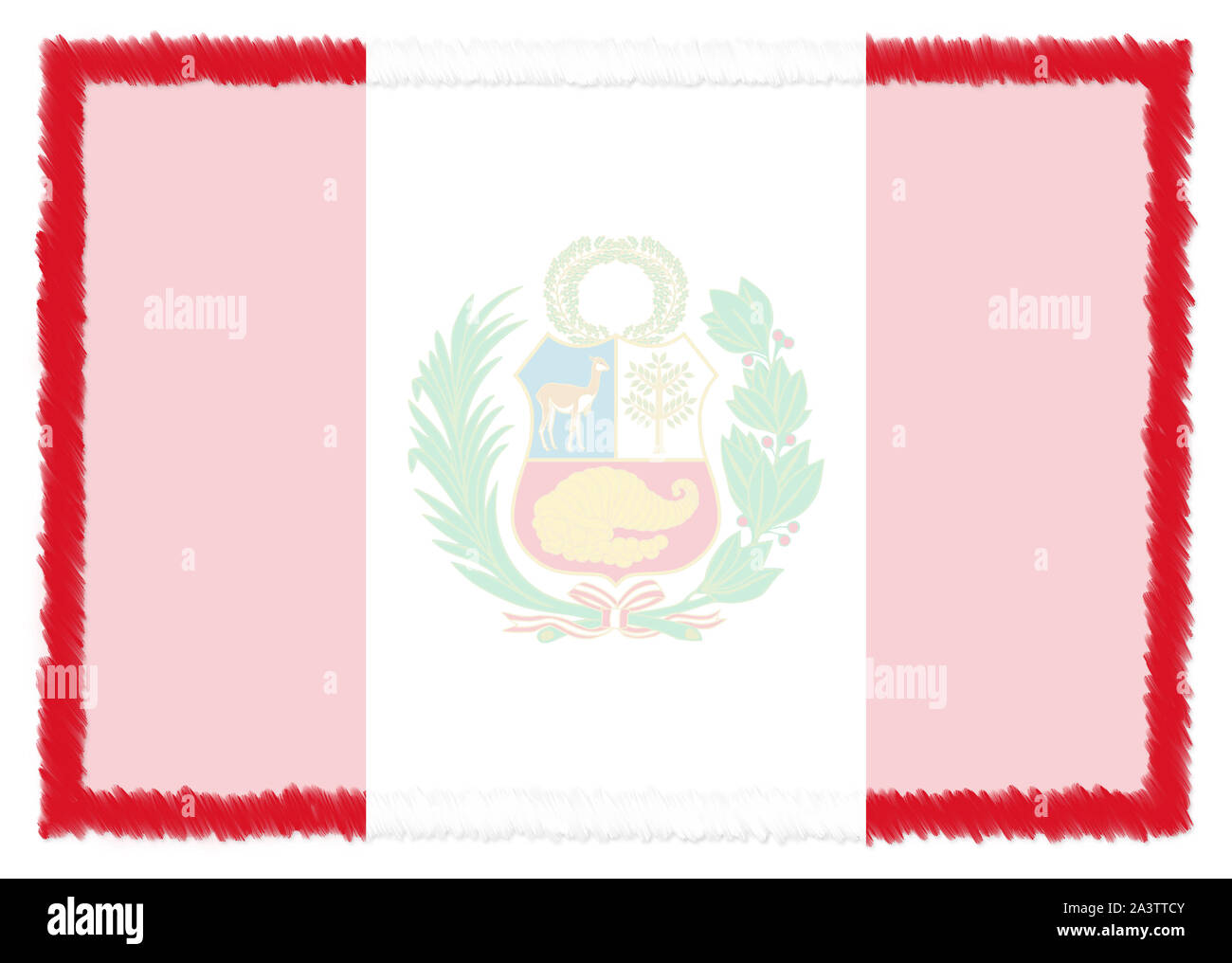 Border made with Peru national flag. Brush stroke frame. Template ...